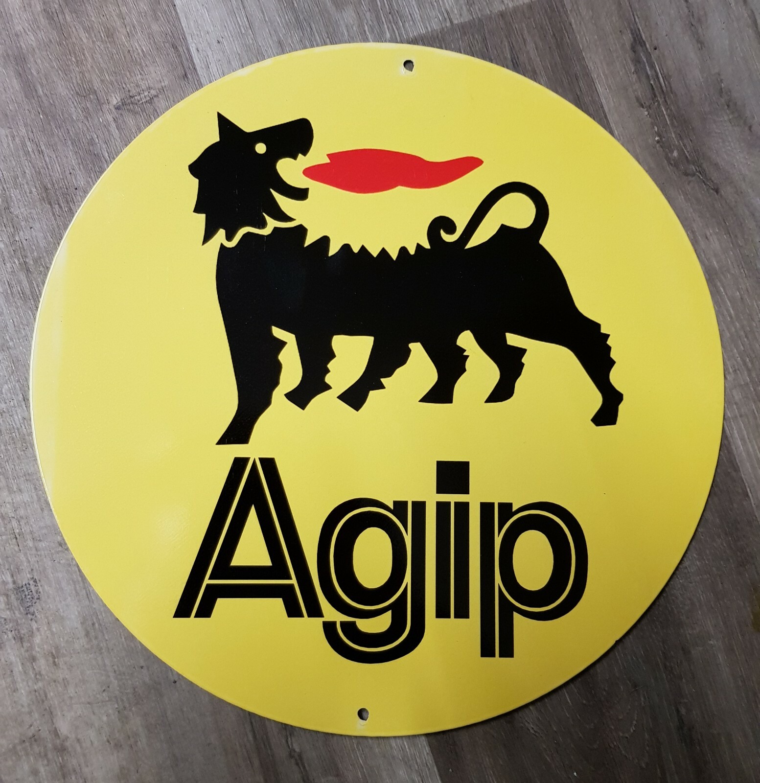 1 x Texaco/ Mobilgas/ Castrol/ Agip or Esso Oil 12" Round Metal Sign ...