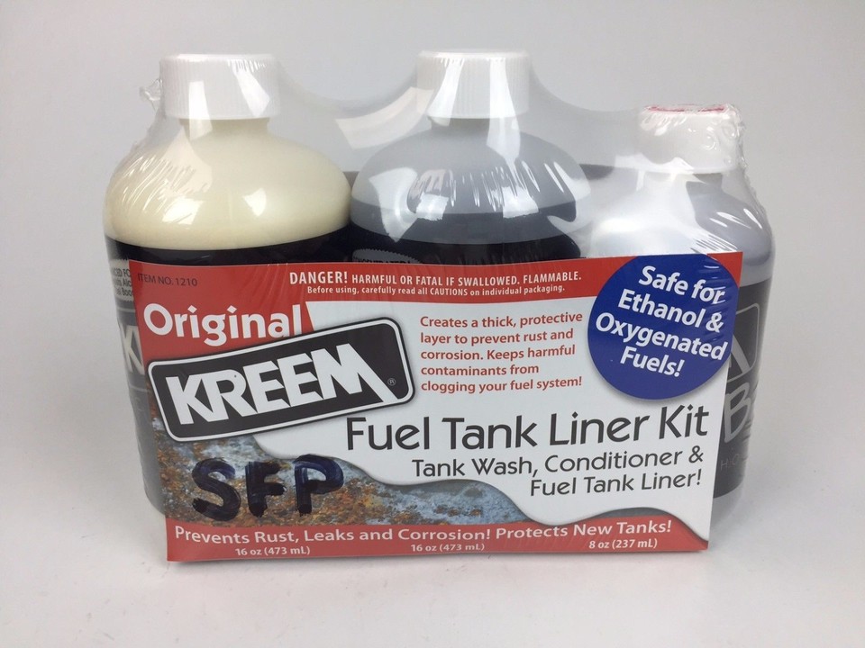 Kreem Combo Kit Gas Fuel Tank Sealer Liner Motorcycle Atv Rust Coating ...