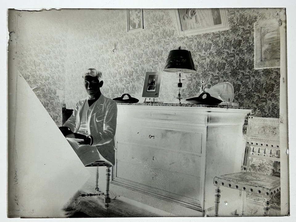 France Paul In His Room C1910 Photo Negative Glass Plate Vintage | eBay UK