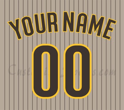 San Diego Padres Customized Number Kit for 2020-2023 Road Alt Uniform ...