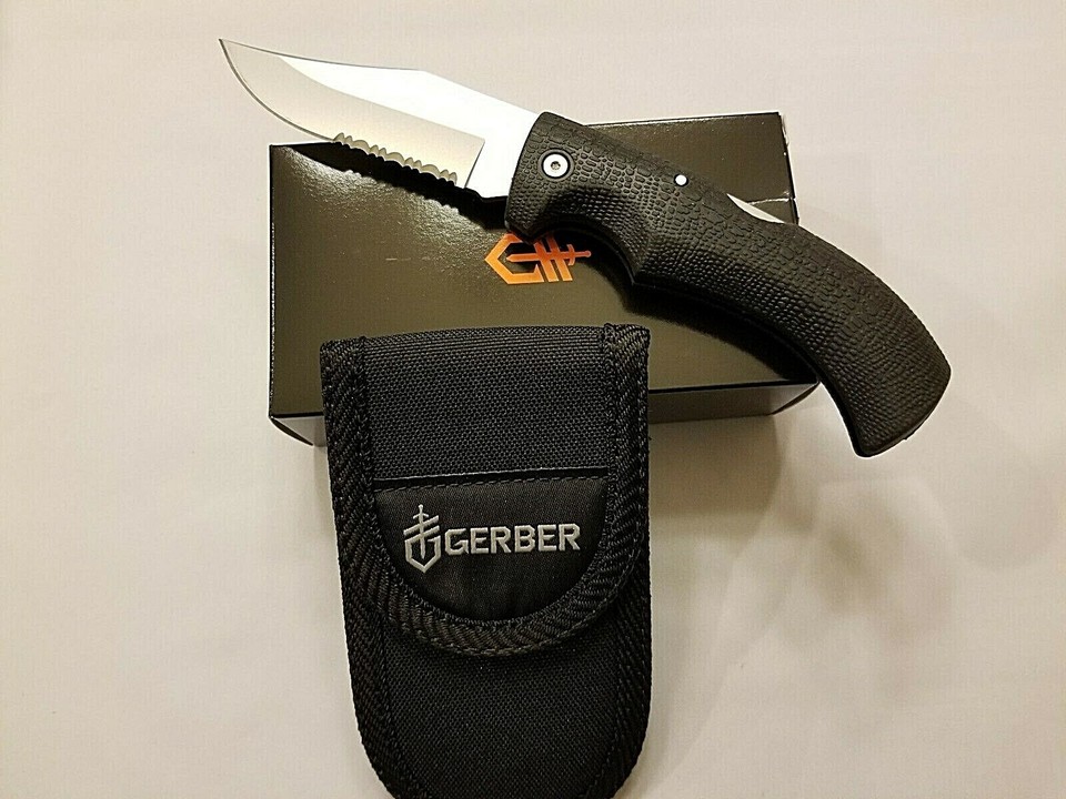 GERBER KNIFE - GATOR Lockback #6079 + SHEATH - 5" CLOSED - USA - NIB | eBay