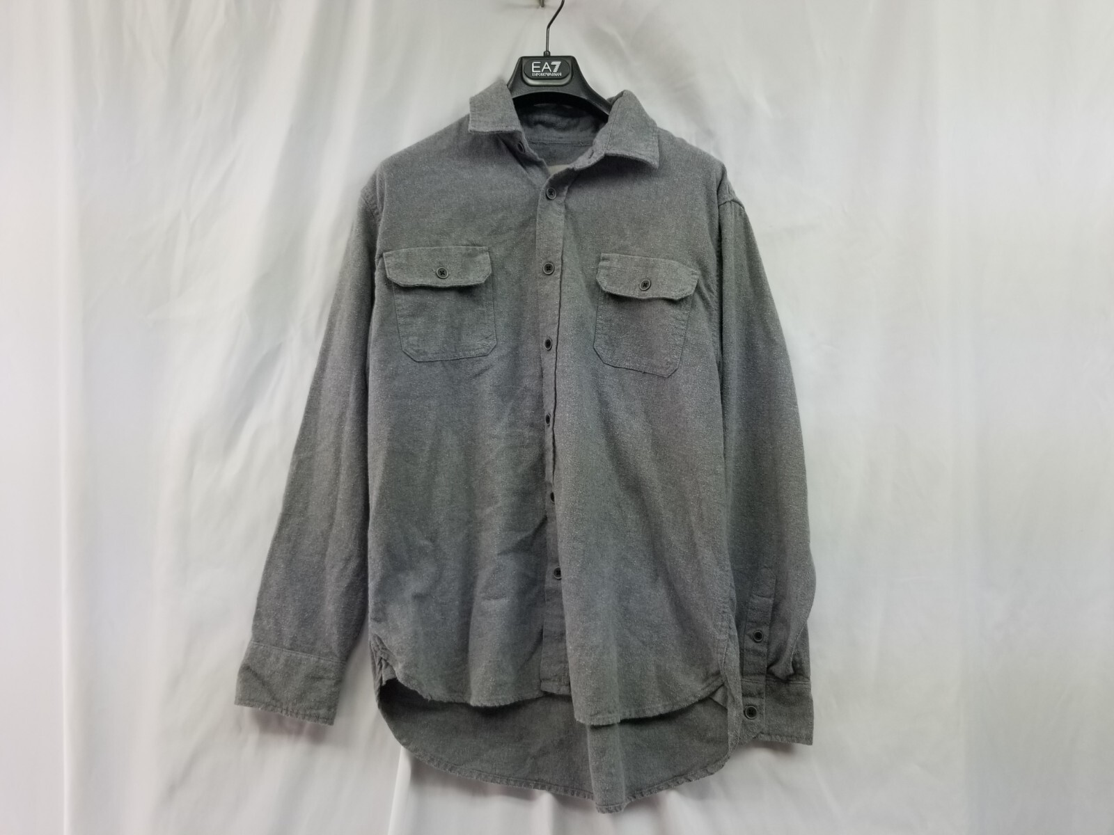 Jachs Heavy Flannel Shirt Mens Size L Heather Gray Work Shirt Long ...
