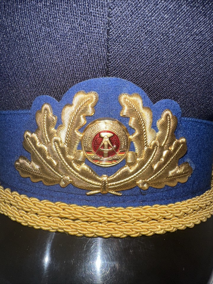Vintage East Germany Mdi 1856 A Military Army Visor Hat Dark Blue ...