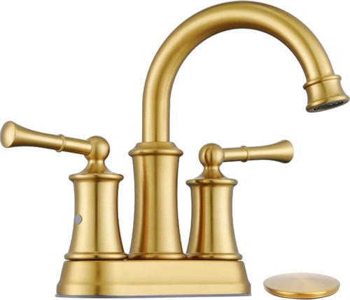 Brushed Gold 4 inch Centerset Bathroom Faucet, 2 Handle Brush gold | eBay
