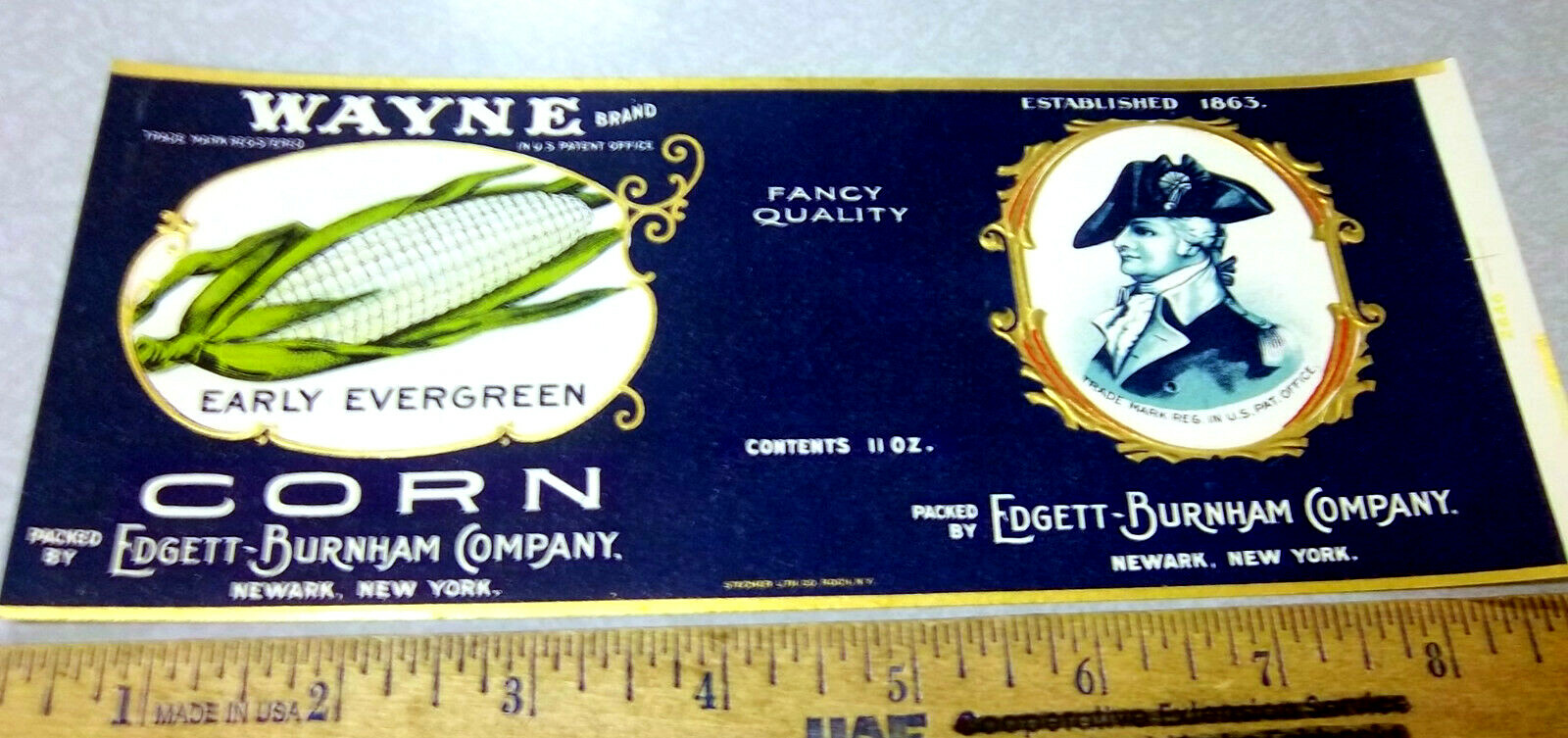 Vintage Original 1920s Embossed Wayne Brand, Early Evergreen Corn can ...