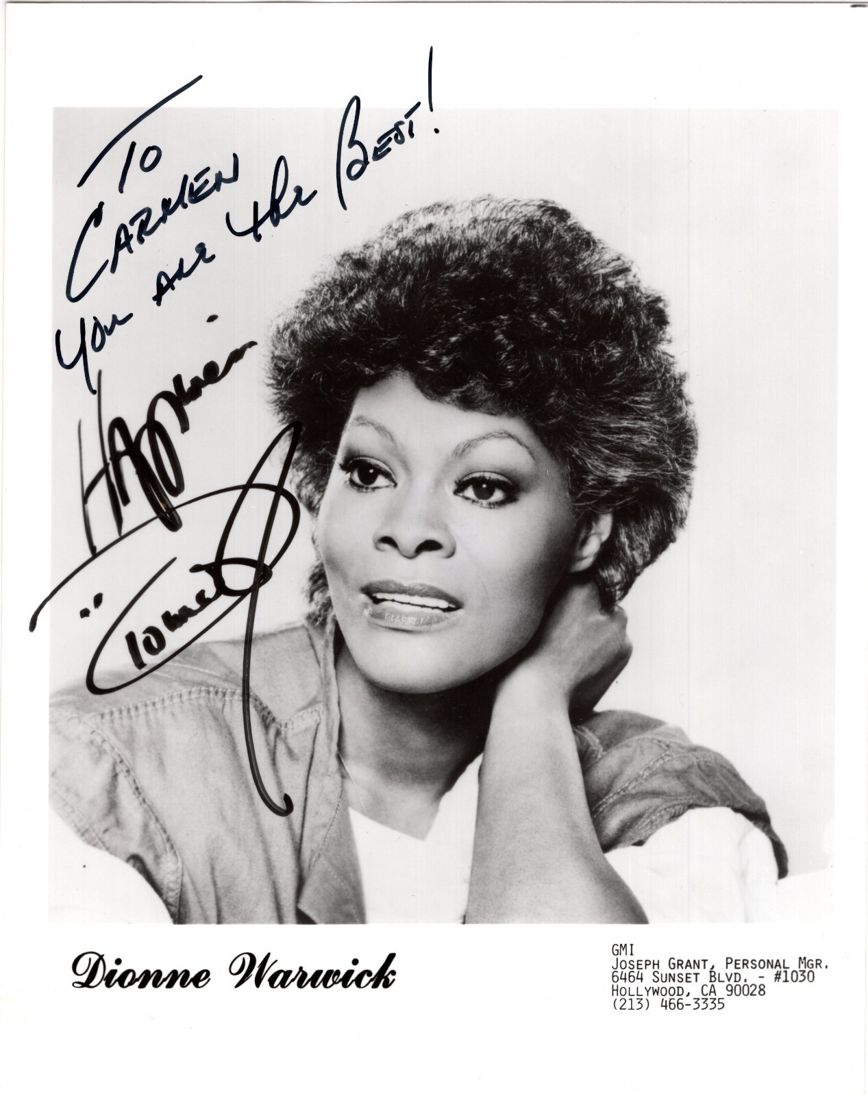 Dionne Warwick Singer Actress Hand Signed Autograph 8x10 Promo Photo | eBay