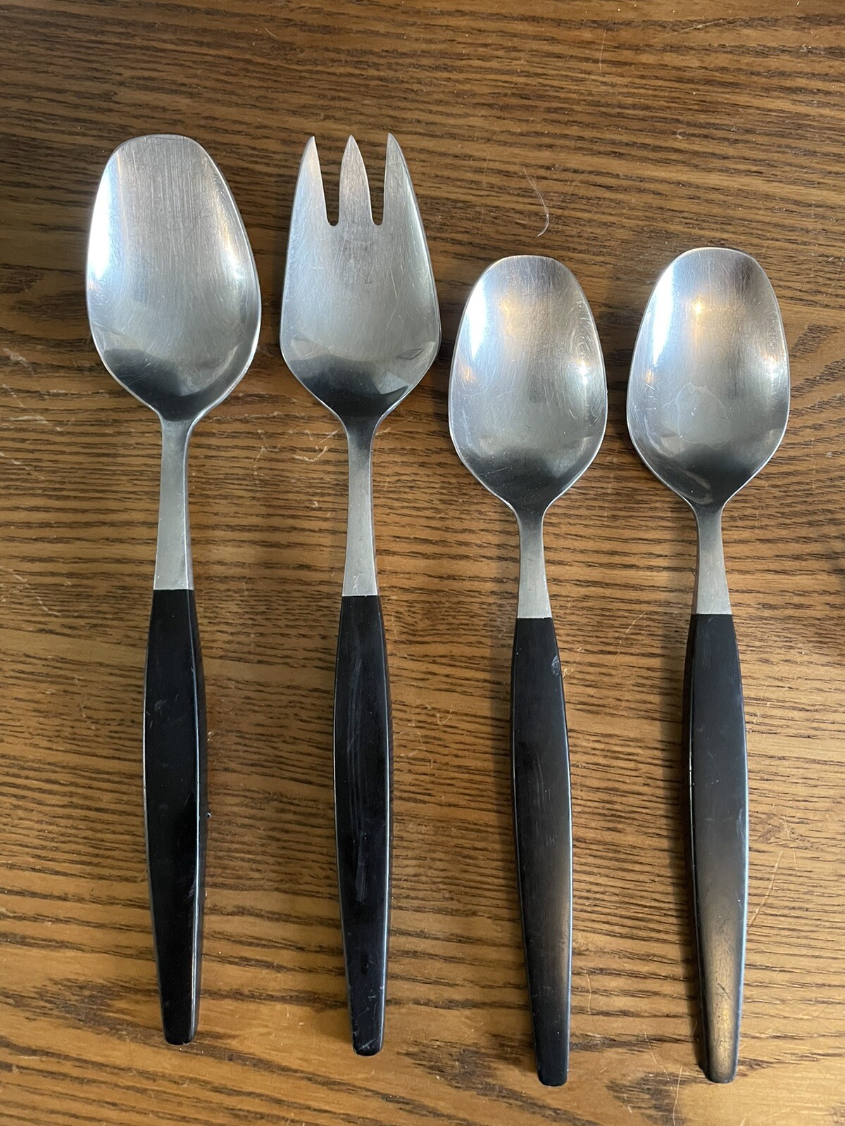 Gense Focus Sweden Black Stainless Flatware Serving spoon & Fork | eBay