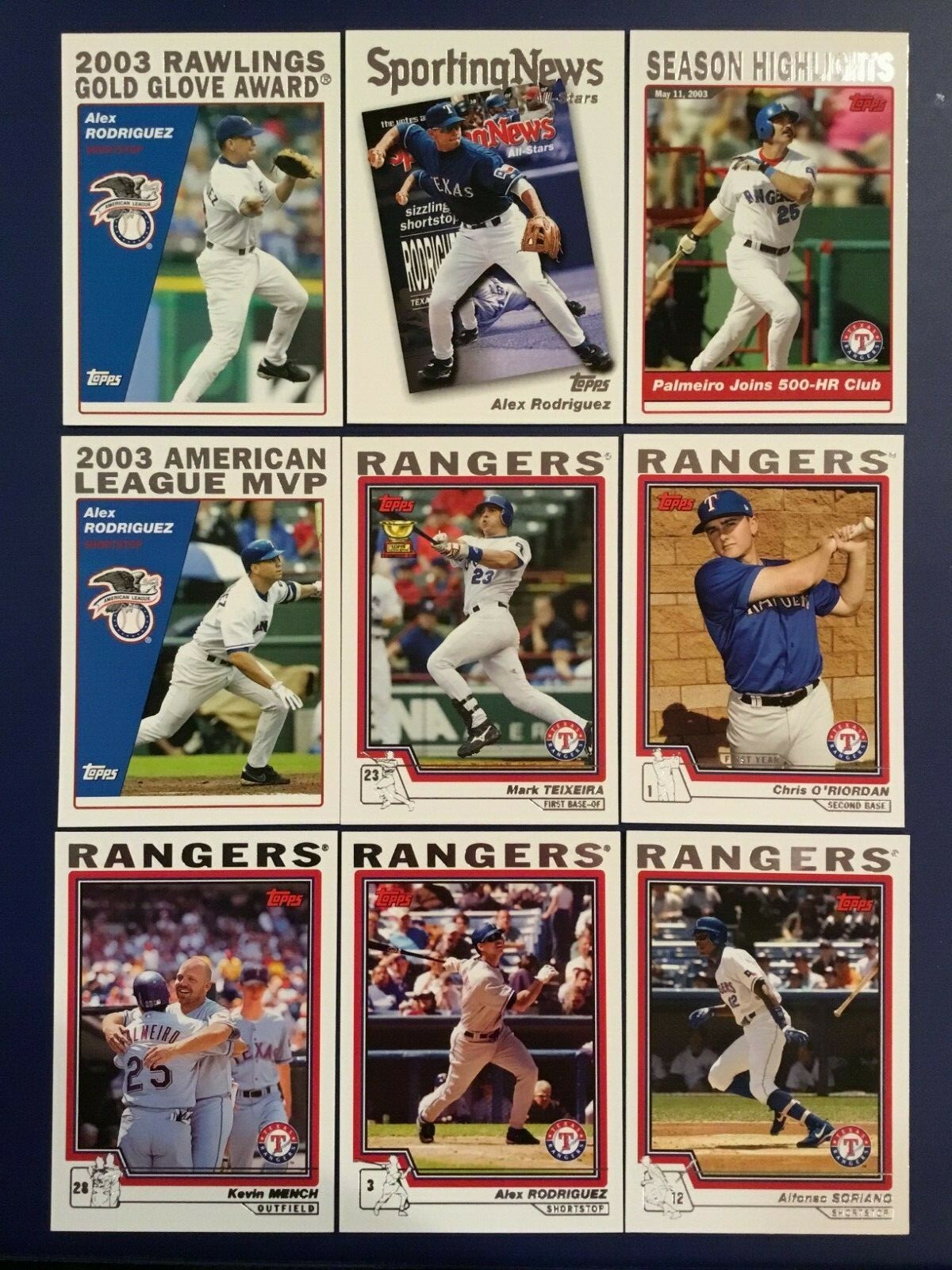 2004 Topps TEXAS RANGERS Complete Team Set 23 TEIXEIRA, AROD, SORIANO ...