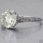 White Round CZ Edwardian Art Deco Engagement & Wedding Sterling Silver ...