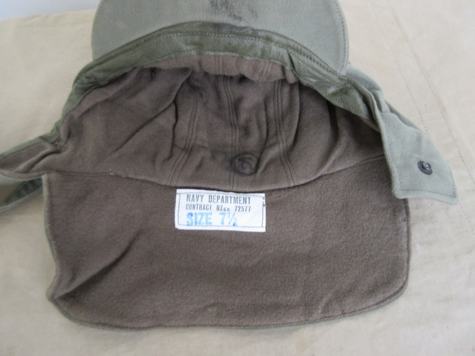 US NAVY Army Original Winter Field Cap OD Wintermütze Reforger Korea ...