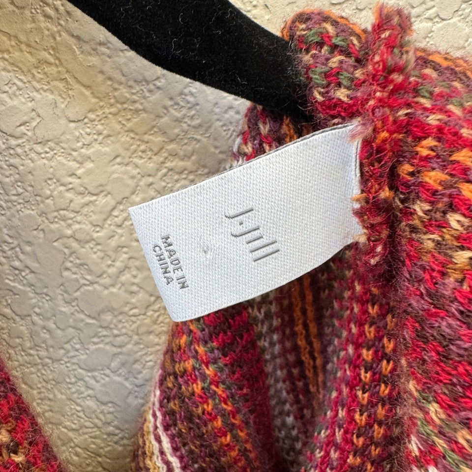 J Jill Women's Cozy Fall Multicolor Infinity Scarf Red Brown Size One ...