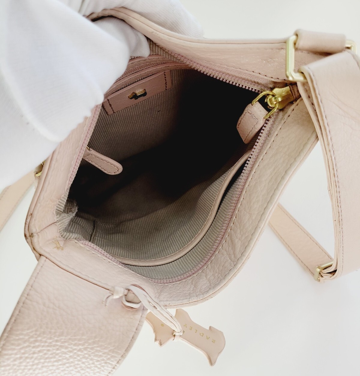 RADLEY London Flat Soft Pink Leather Crossbody Bag Pu… - Gem