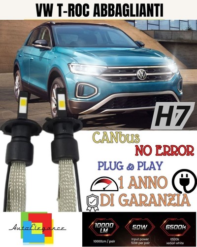 Set Ampoules Feux LED VW T-Roc Troc LED H7 6000K 6400 Lumen sans ...