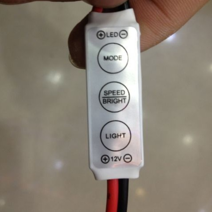 10X Mini In-Line LED Strip Light Dimmer Controller On/Off Switch ...