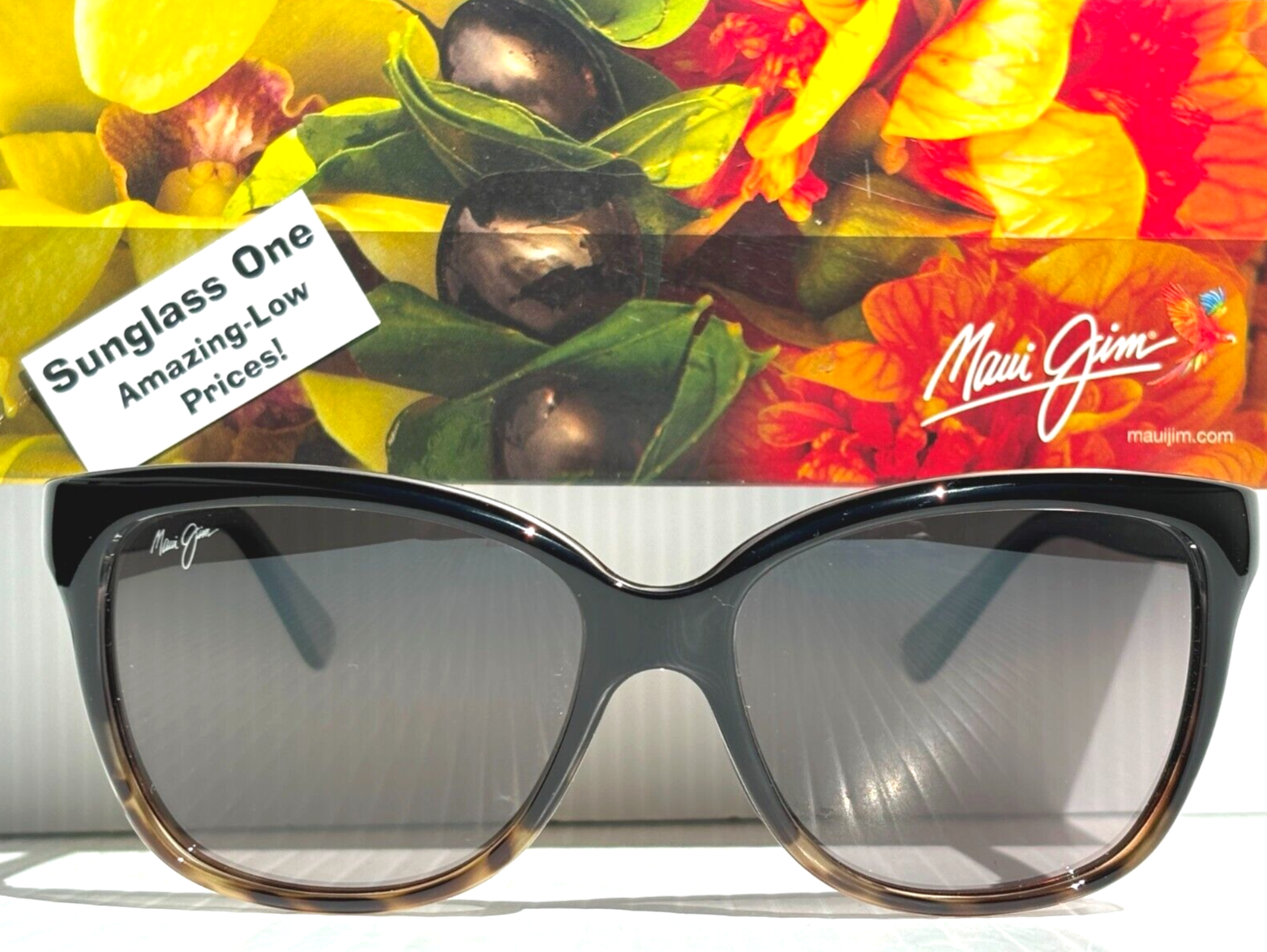 NEW Maui Jim STARFISH Black Tortoise POLARIZED Grey GLASS Sunglass ...