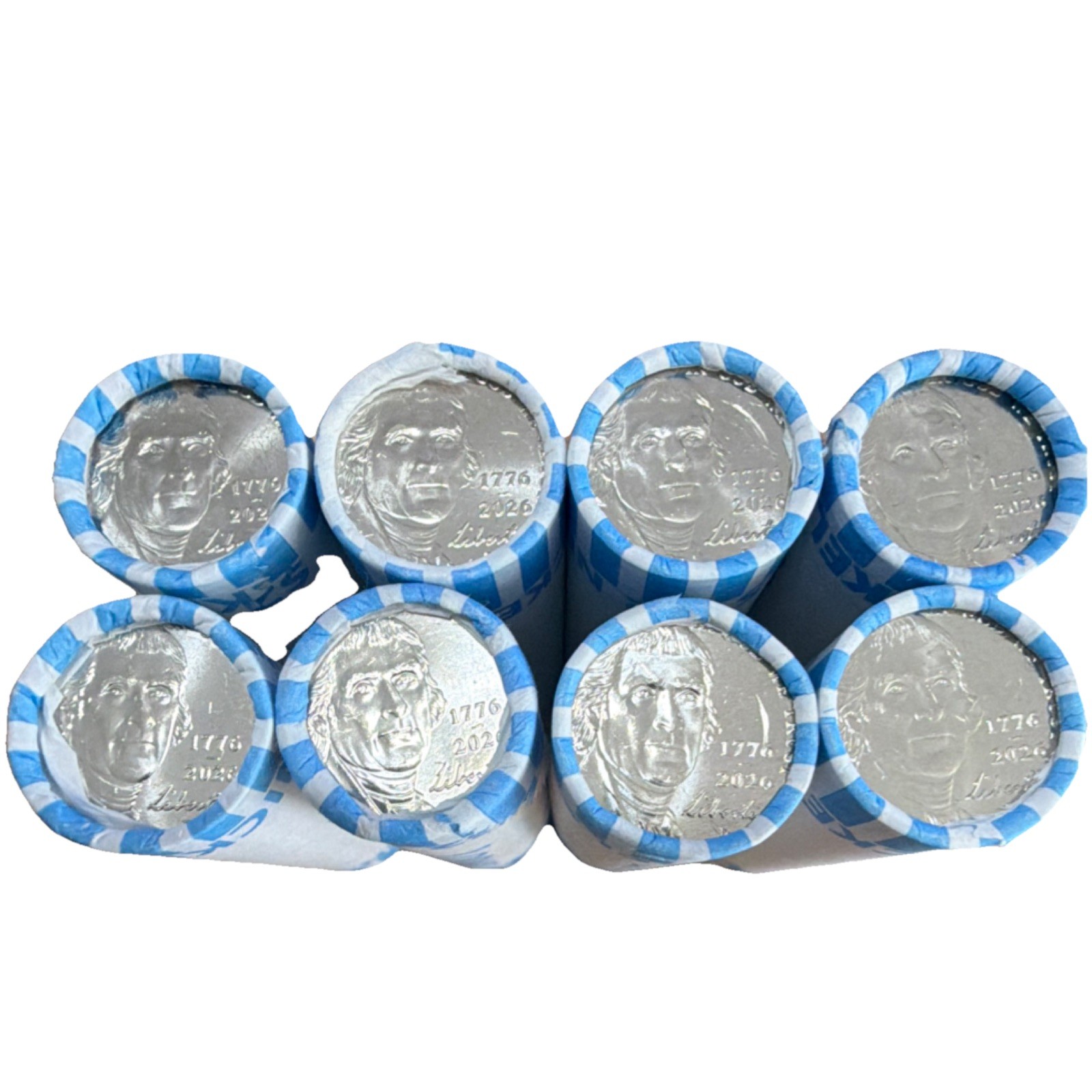 Jefferson Nickel 2026 Uncirculated Coin Rolls Blue & White Wrappers | eBay
