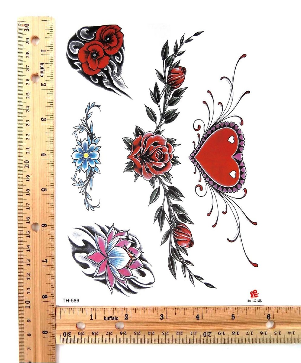 Tramp Stamp Flower Tattoos Removable Female Tattoos Tramp Stamp Bared