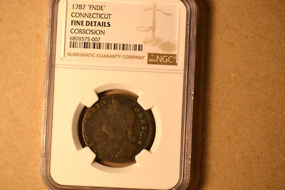1787 Connecticut Copper- NGC Fine Details. Corr. Miller 32.5-aa. FNDE ...