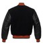 Stewart & Strauss Black Wool & Leather with Orange Varsity Letterman ...