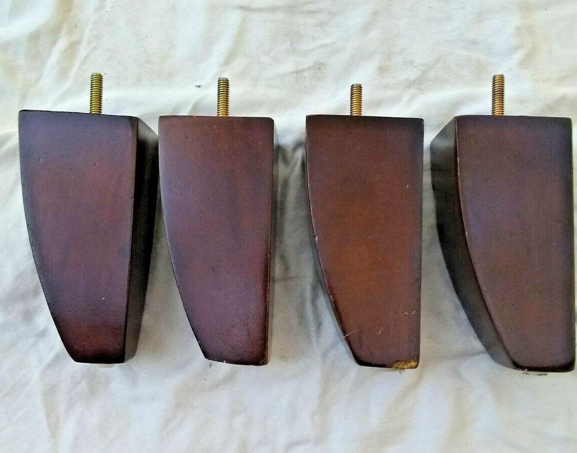 Wood Sofa Legs 2 Sided Curved Shape Tapered Legs | eBay