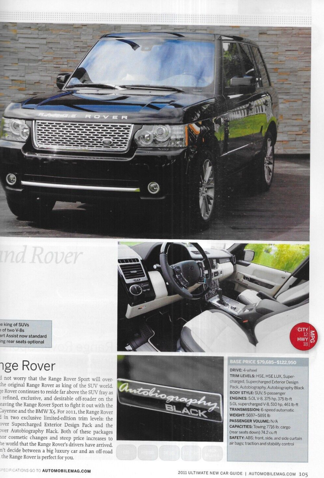 Automobile Ultimate Car Guide Magazine Mercedes Ford Jeep Toyota BMW ...