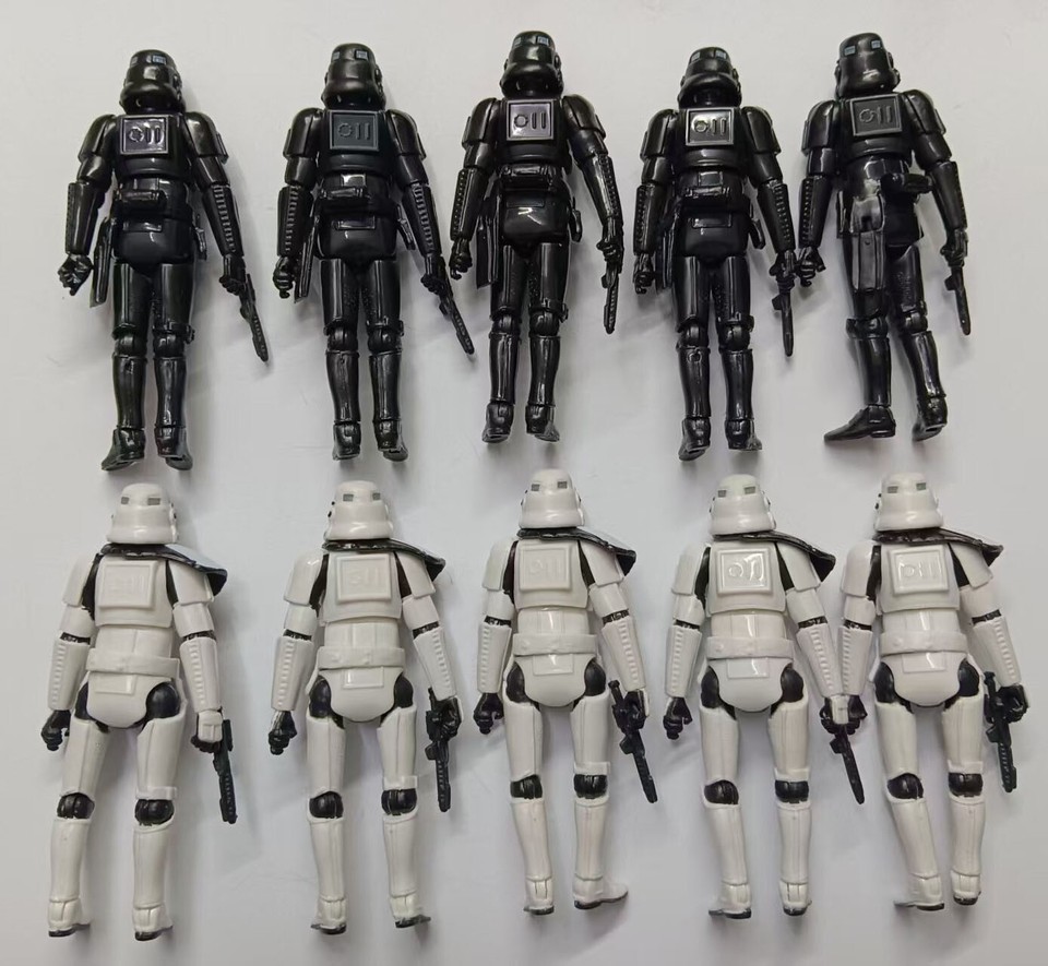 lot of 10 Hasbro Star Wars Shadow Stormtrooper Black Troopers figure w ...
