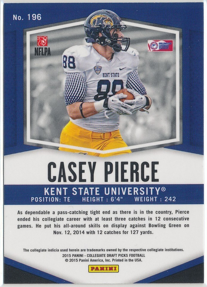 Casey Pierce - Kent State Golden Flashes - 2015 Prizm Draft Picks - RC ...