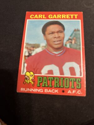 1971 Topps Rookie Card #34 Carl Garrett New England Boston Patriots Ex ...