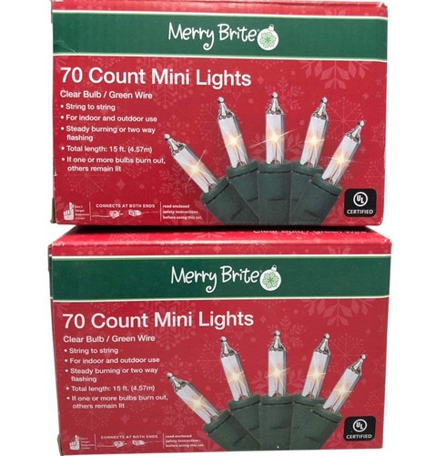 27785 - Clear Christmas String Lights Merry Brite Set of Two for ...