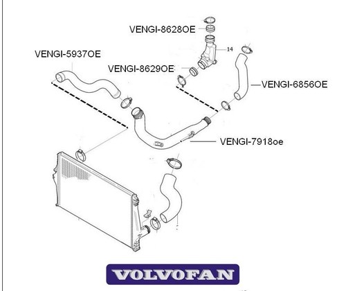 Seal, Inletsilencer upper lower VOLVO S60 V70 V70XC XC90 D5244 30778628 ...