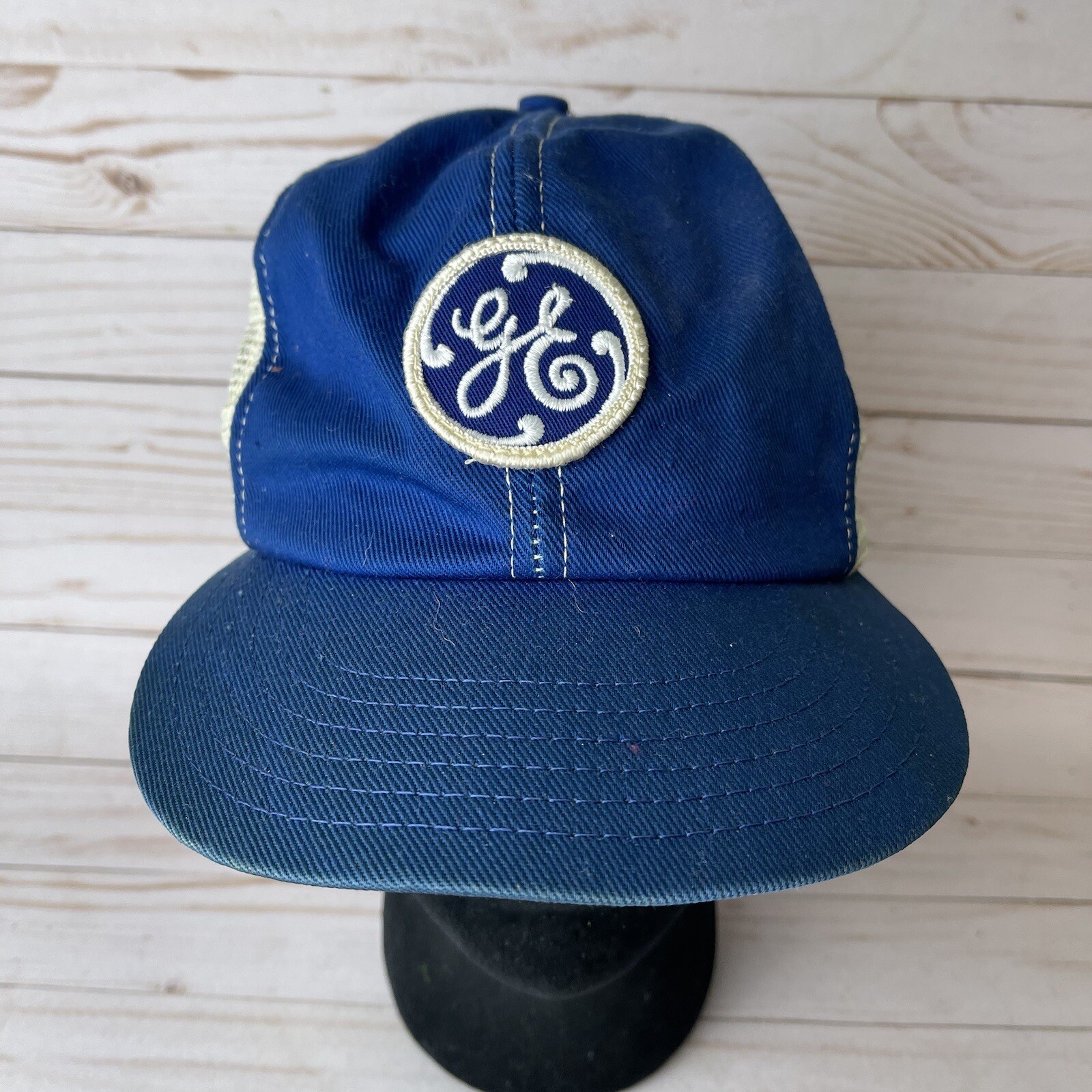 Vintage General Electric GE Logo Mesh Back Trucker Ha… - Gem