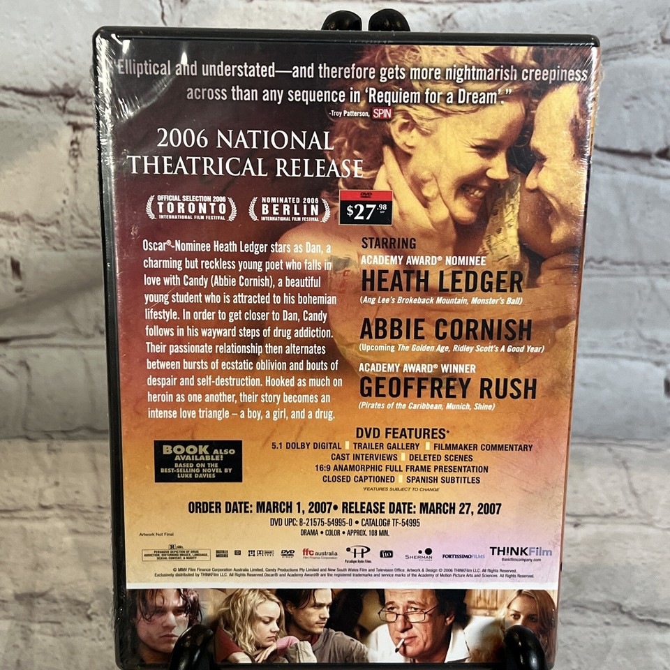 Candy Heath Ledger Abbie Cornish Geoffrey Rush Screener DVD New Sealed ...