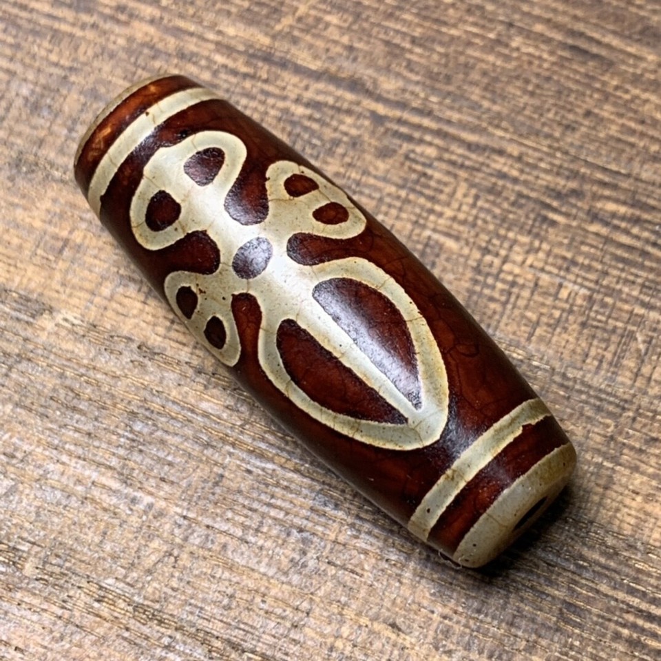 Special Tibet Dragon Scale Agate Demon Subduing Pestle Old Dzi Bead ...