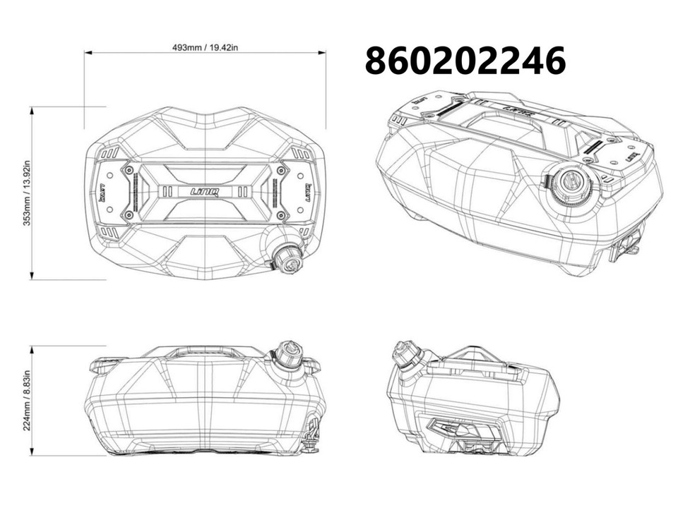 Ski-Doo Snowmobile/Can-Am ATV- 14 Liter Stackable LinQ Fuel Caddy ...