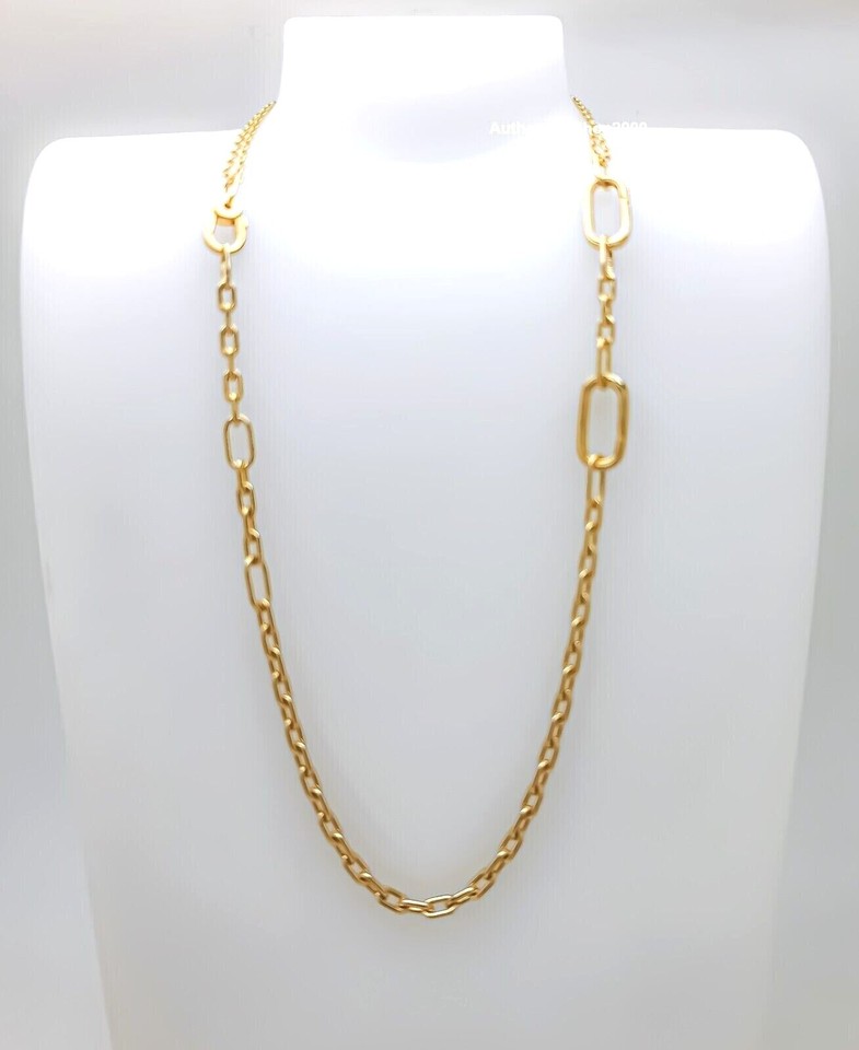 NEW 100% 14k Gold Plated PANDORA ME Double Link Chain Necklace ...