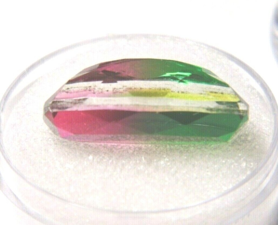 Watermelon Quartz Triplet (Cushion 20x10x8mm) 11.68cts. Eye Clean ...