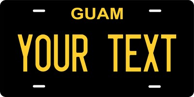 Guam Black Yellow Custom Personalized License plates Auto Bike ...