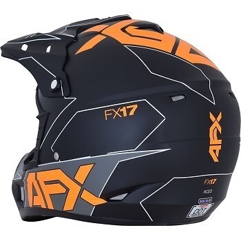 AFX FX-17 Helmet Offroad ATV Dirt Bike -Aced Matte Black/Orange Adult ...