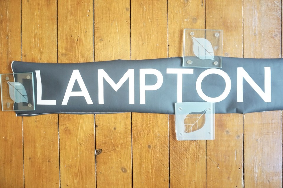 Lampton Black Horse London Transport Bus Destination Original Linen ...