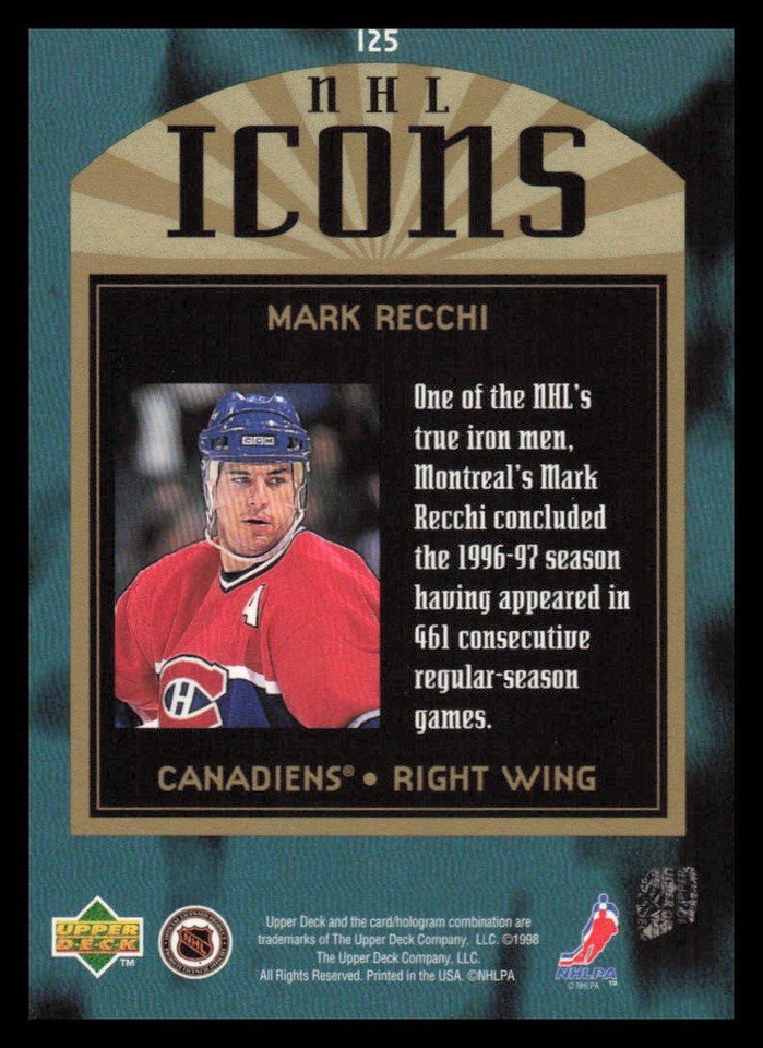 1997-98 SP Authentic #I25 Mark Recchi Montreal Canadiens | eBay