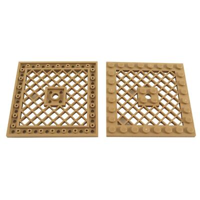 2 NEW LEGO Plate, Modified 8 x 8 with Grille and Hole in Center Dark ...