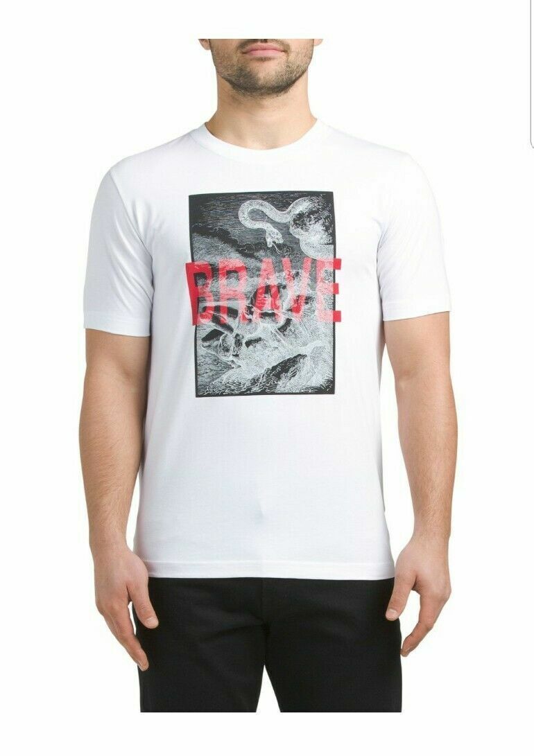 Diesel Men's T-Just-XZ T-Shirt White w Graphic Dragon Print Diesel Men's T-Just-XZ T-Shirt White w Graphic Dragon Print