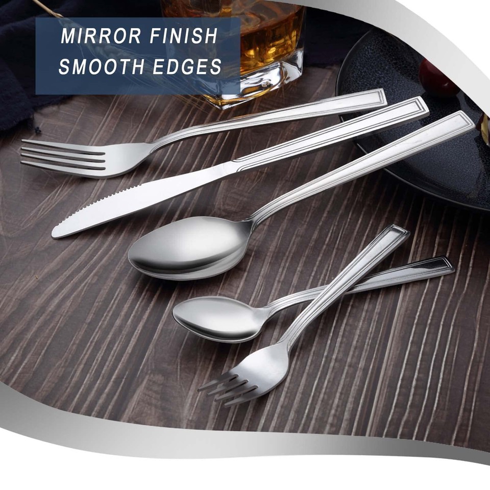 Silverware Set, 60-piece Silverware Set for 12, Stainless Steel ...