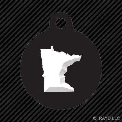 Minnesota Shaped Keychain Round with Tab dog engraved many colors MN | eBay
