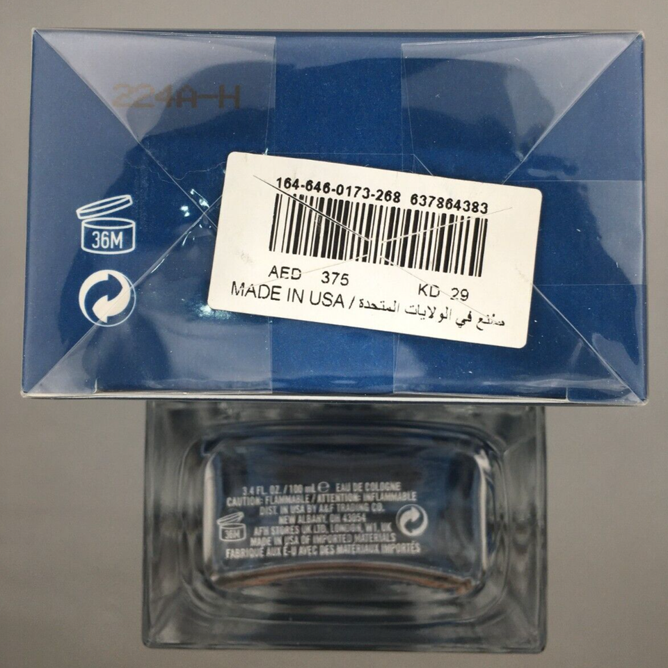 Fierce Blue Abercrombie & Fitch for Men Eau de Cologne 100ml New in ...