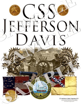 CSS Jefferson Davis Confederate Naval American Civil War themed art ...