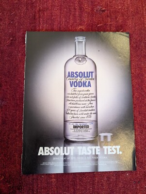 Absolut Taste Test - vintage Absolut Vodka magazine ad | eBay