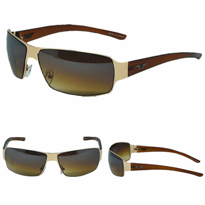 Mens Rectangular Wrap Around Retro Sunglasses Vintage Sports Eagle ...