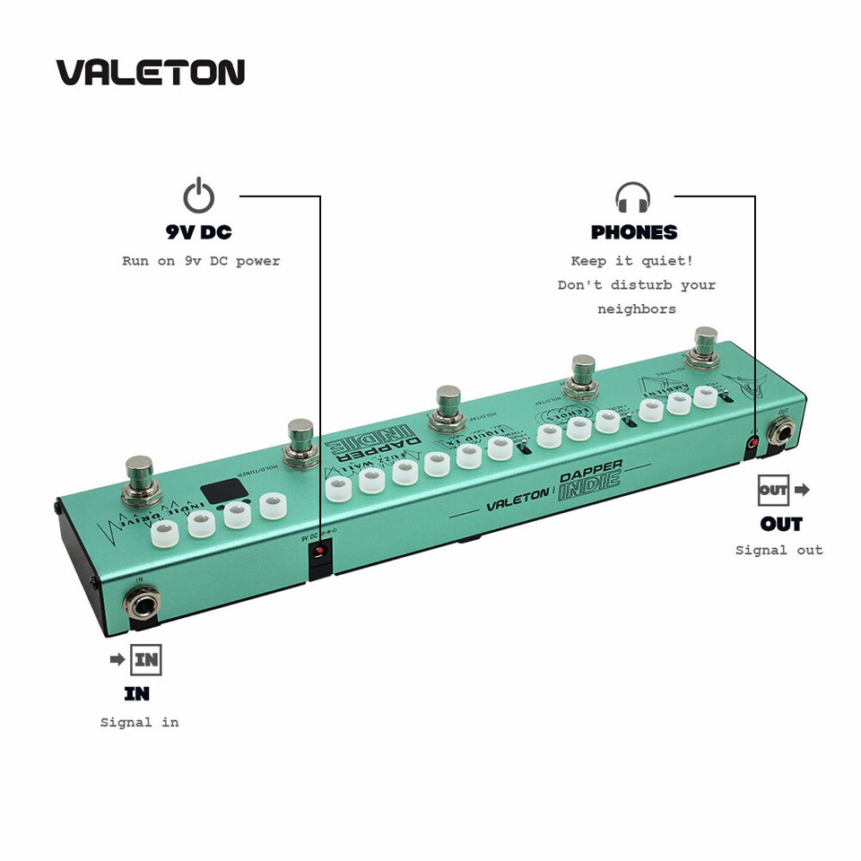Valeton Guitar Multi Effects Pedal Distortion Reverb Delay Chorus ...
