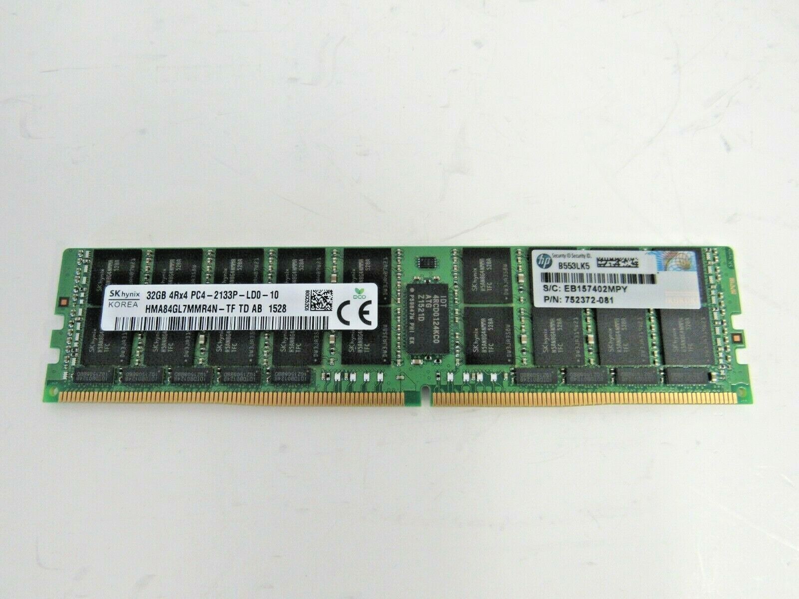 HP 752372-081 Hynix 32GB PC4-17000 4Rx4 DDR4-2133MHz Registered ECC ...